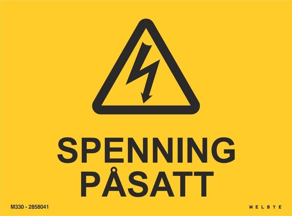 Magnetskilt - Spenning påsatt | Melbye