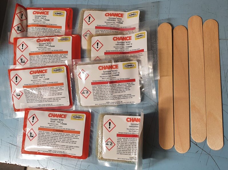 Reparasjonssett for Epoxiglass betjeningsstenger (stk=eske med 4 stk ...