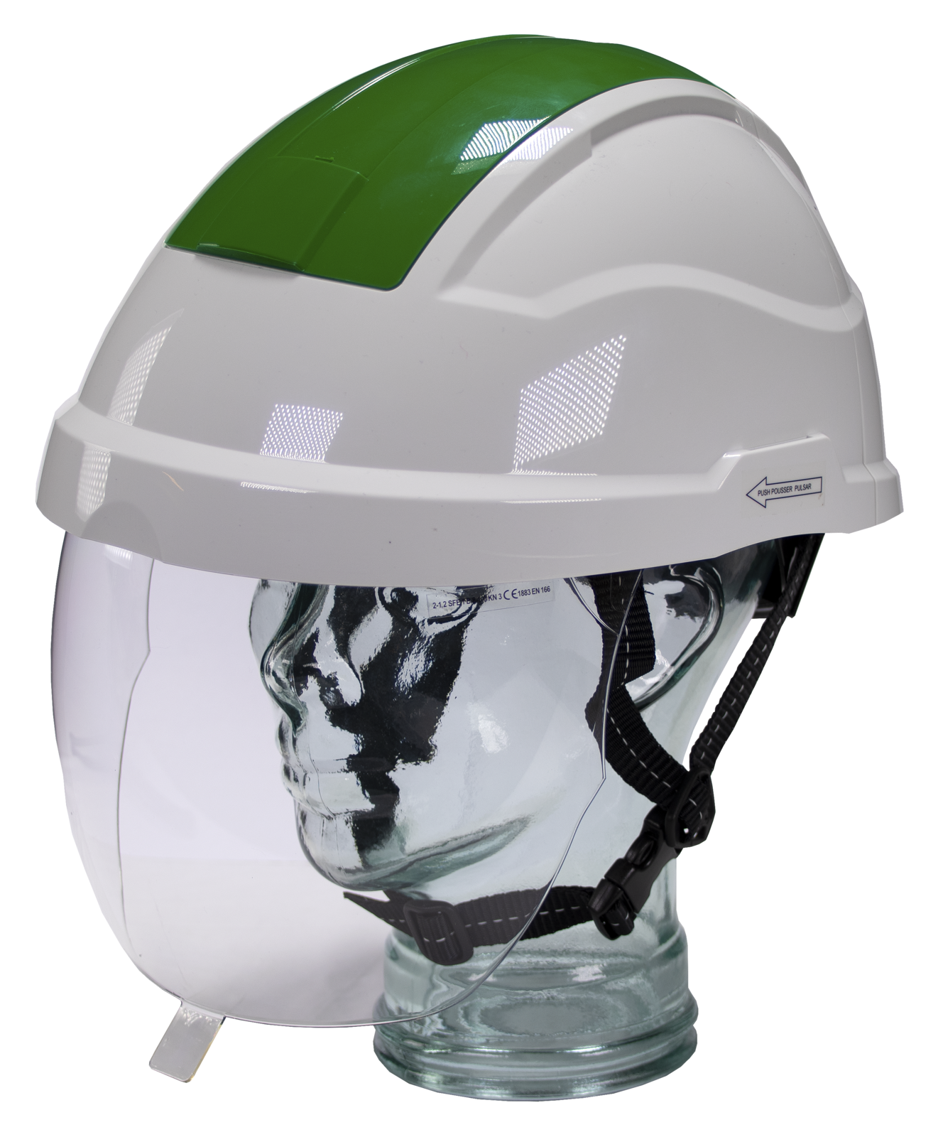 E-shark hjelm tc42es grønn Hjelm med integrert visir | Melbye