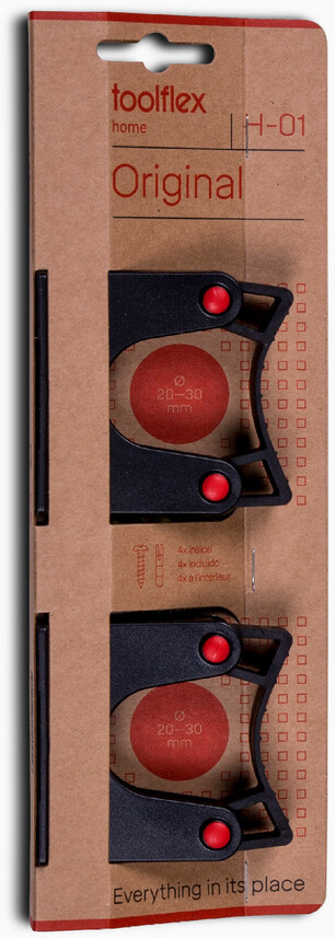 Veggbrakett Toolflex 20-30mm, 2 stk i pakken, svart farge | Melbye